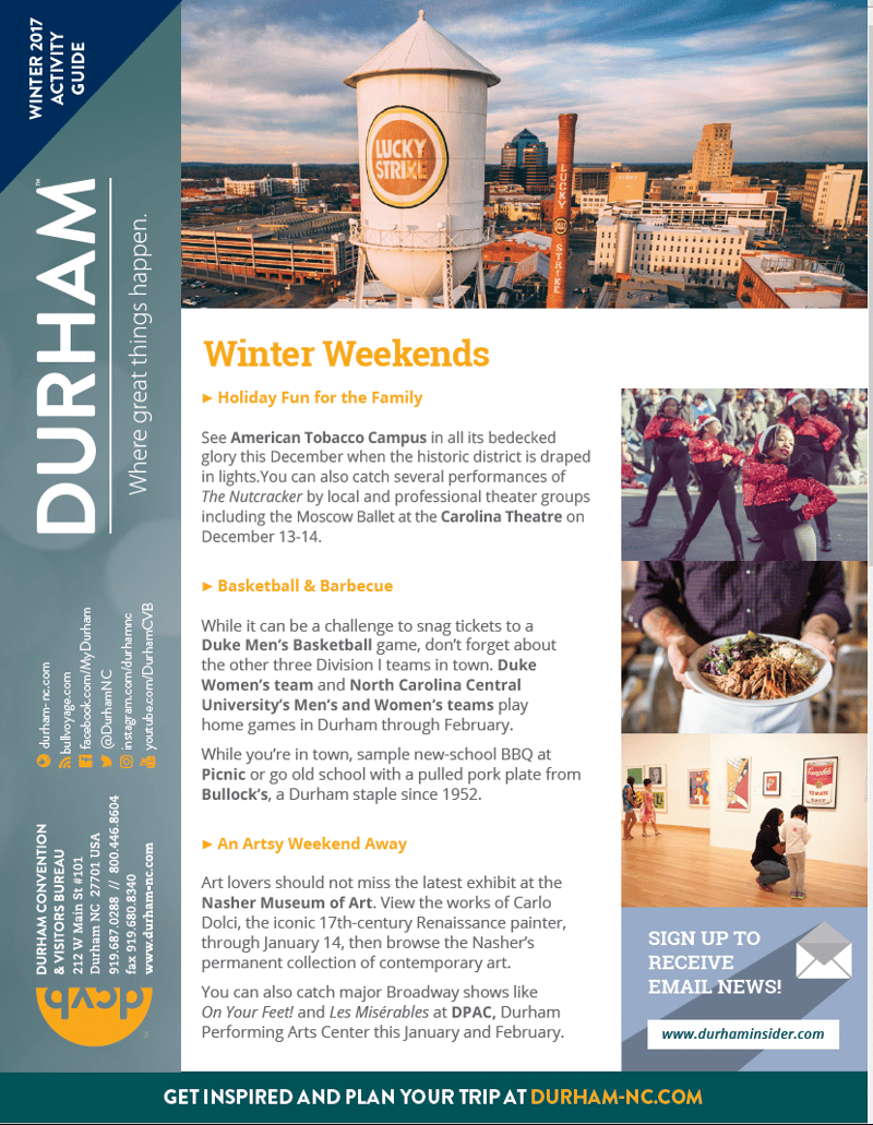 Download Your Guide to Winter Activities and Events in Durham